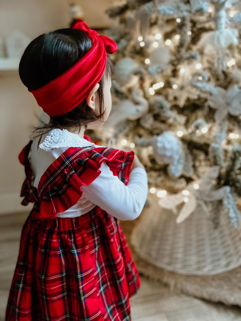Red Tartan Frilly Pinafore Dress – My Little Stars by Isabelle
